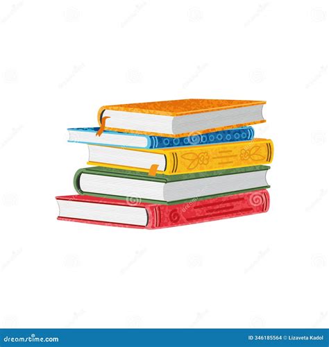 Vector Colorful Illustration Of Stack Of Books Stock Vector Illustration Of Expertise
