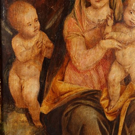 Dipinto Madonna Con Bambino E Angeli Arte Pittura Antica