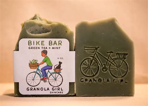 Granola Girl Skincare Bike Bar Soap Peppermint Tea Tree And Green Te