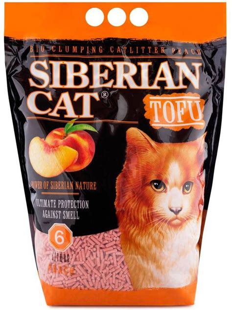 Наполнитель для кошачьего туалета Сибирская Кошка Тофу Персик 6 л купить с доставкой по