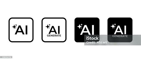 Ai는 아이콘 벡터 세트를 생성합니다 Ai 버튼 생성된 기호 Ai 프롬프트에 대한 스톡 벡터 아트 및 기타 이미지 Ai