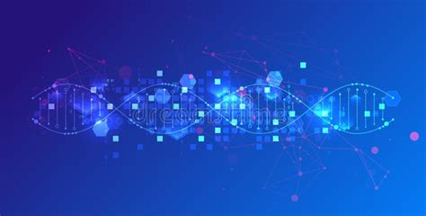 Scientific And Technological Background Abstract Image Of Dna Molecule Vector Illustration