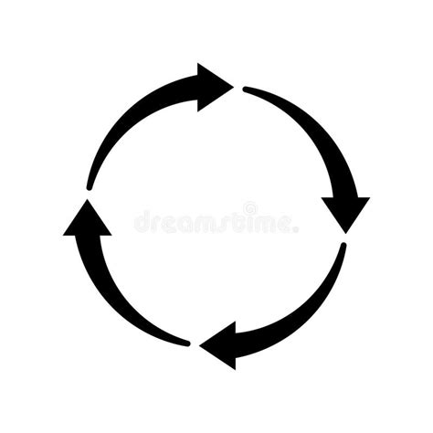 Semicircular Arrows Rotate Following Each Other In A Circle Vector Symbol Stock Illustration
