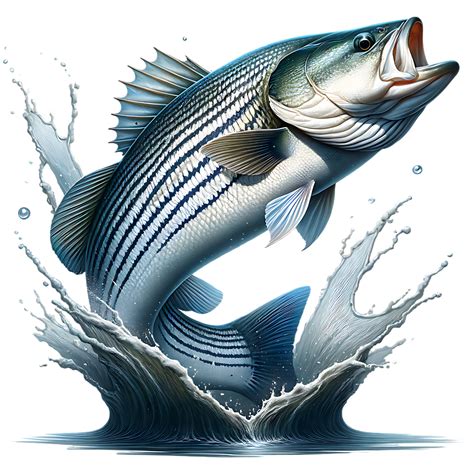 Striped Bass Jumping Graphic Design Png  Cool Moon Designs