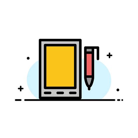 Mobile Cell Pencil Design Business Flat Line Filled Icon Vector Banner