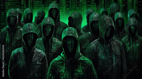 Hacker Typing Computer Concept Of Cybercrime Cyberattack Dark Web Ai Generated Stock