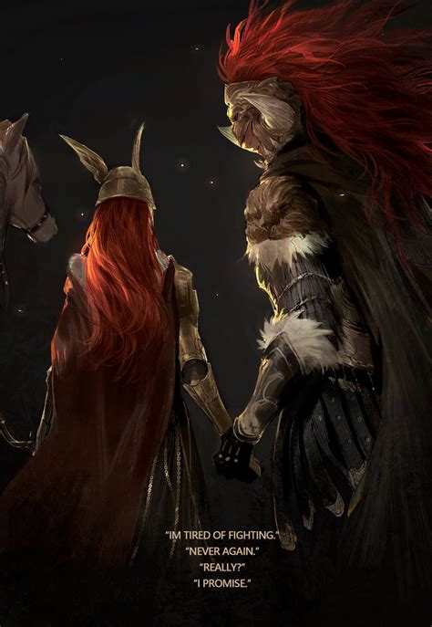 Malenia Blade Of Miquella And Starscourge Radahn Elden Ring Drawn By