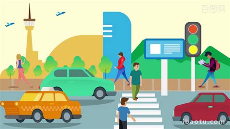 10 วิดีโอ การ์ตูนความปลอดภัยการจราจรข้ามถนนอ่านตัวละครในหนังสือพิมพ์ เทมเพลต ฉากหลัง เอฟเฟค