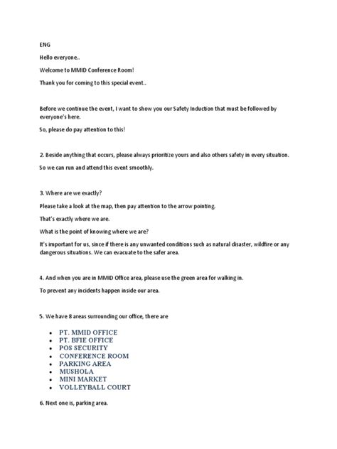 Narasi Safety Induction Pdf