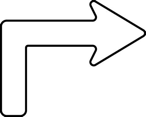 Right Turn Arrow Icon In Black Line Art Vector Art At Vecteezy