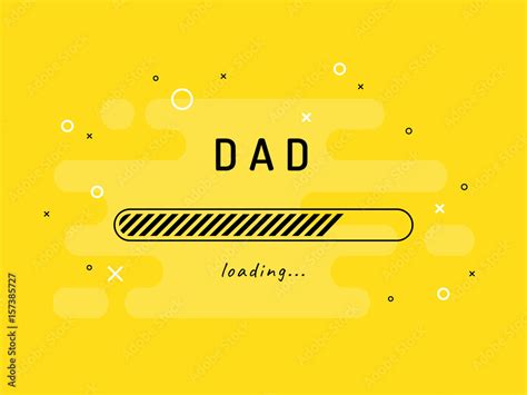 Dad Loading Vector Illustration Yellow Background Stock Vector Adobe Stock
