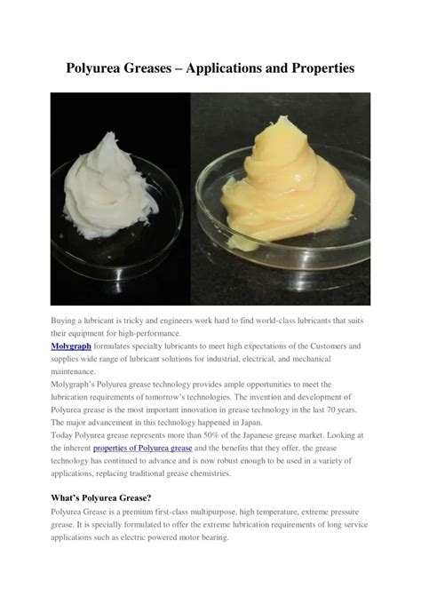 PPT Polyurea Greases Application And Properties PowerPoint Presentation ID