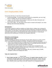 Employability Skills UA Docx Unit Activity Unit Employability Skills This Activity Will Help