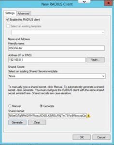Ubiquiti USG Remote User VPN RADIUS Authentication