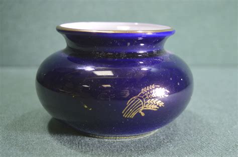 Купить Ваза вазочка фарфоровая Колосья Фарфор Кобальт ЛФЗ СССР в интернет аукционе