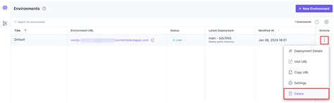 Launch Environments Contentstack