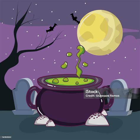 Ilustración De Dibujos Animados De Miedo De Halloween Y Más Vectores Libres De Derechos De Arte