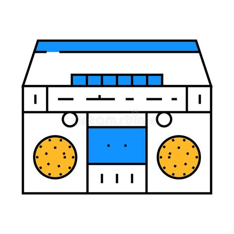 Cassette Stereo Boombox Player Icon Color Illustration Stock Vector