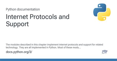 Internet Protocols And Support — Python 3150b3 Documentation