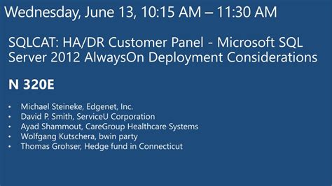 Ppt Sqlcat Sql Server Ha And Dr Design Patterns Architectures And