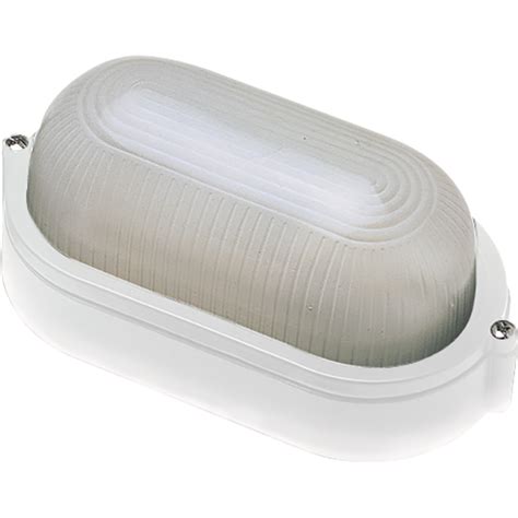 60w Max E27 Oval Bulkhead Ip54 White Electrical Products
