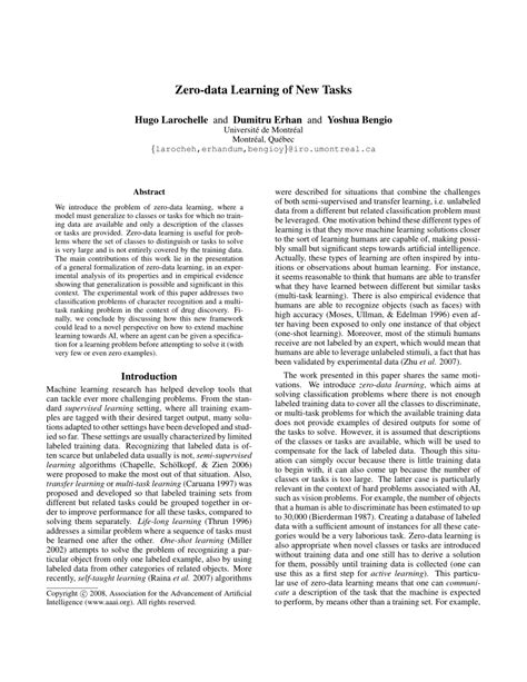 Pdf Zero Data Learning Of New Tasks