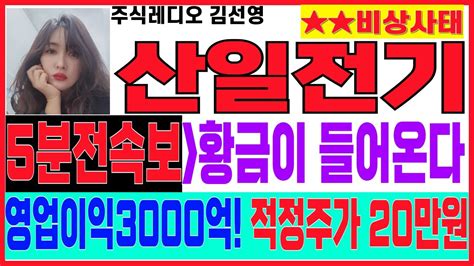 산일전기 속보황금알낳는다영업이익3000억적정주가20만원 산일전기 산일전기목표가 산일전기주가전망 두산에너빌리티