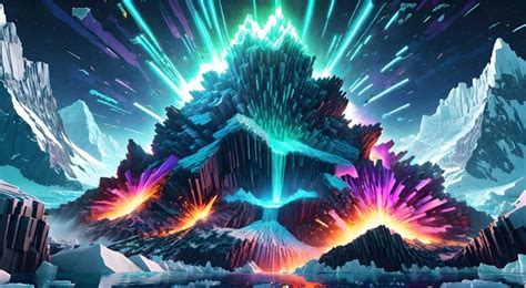 Premium Photo Grand Explosion In Antarctica With Grand Exploding Minecraft World Texture Voxel