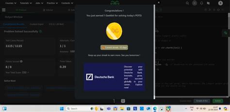 Subhasis Sethi On Linkedin Geekstreak2024 Deutschebank Codingjourney Problemsolving