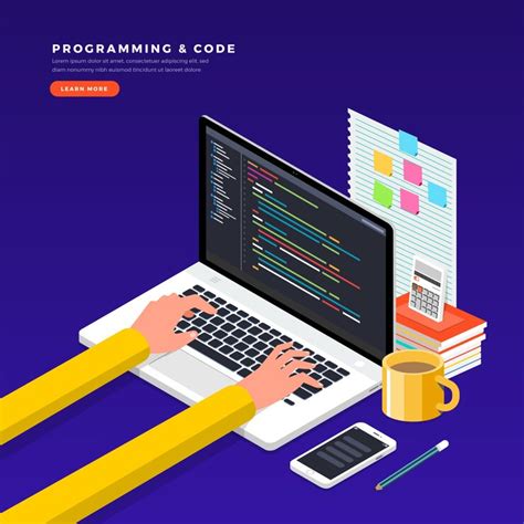Premium Vector Isometric Concept Programmer And Coding Illustration Website Layout