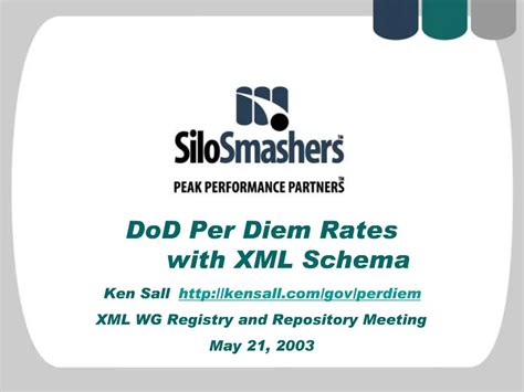 Ppt Dod Per Diem Rates With Xml Schema Powerpoint Presentation Free Download Id288253