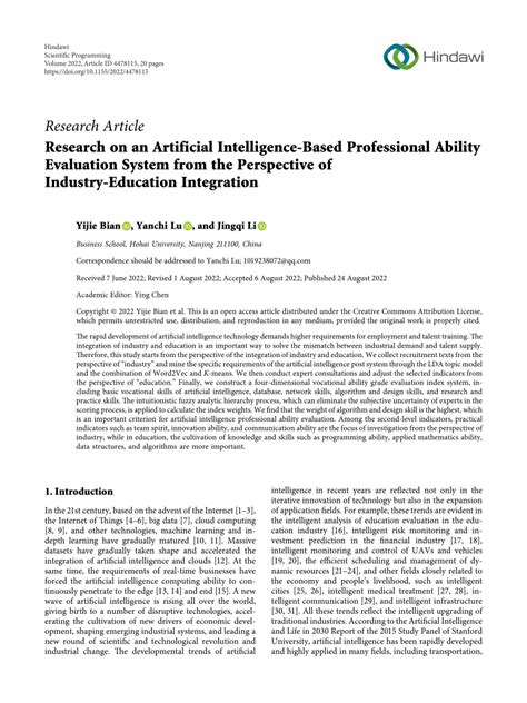 Pdf Research On An Artificial Intelligence Based Professional Ability Evaluation System From