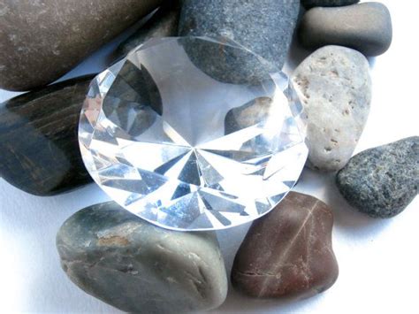 Faceted Diamond Crystal Paperweight Polka Dot Agate Crystal Paper