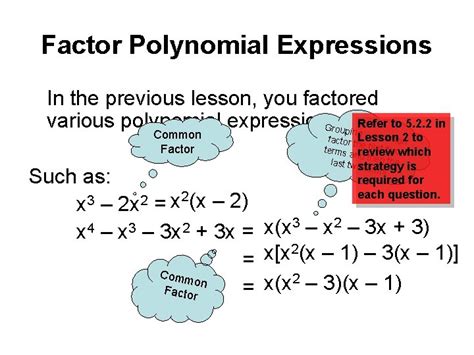 Solving Polynomial Equations PPT 5 3 2 Factor