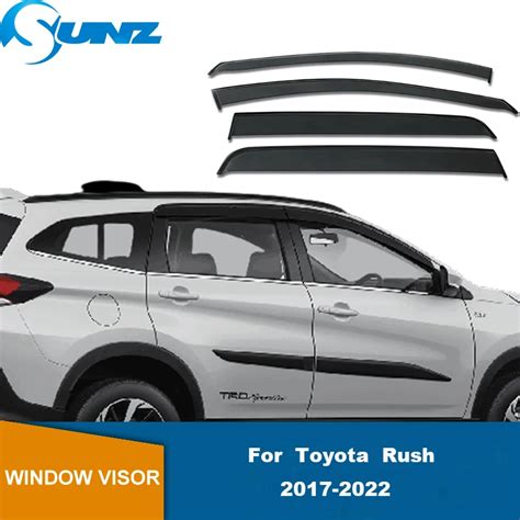 Toyota Rush 용 자동차 창 디플렉터 2017 2018 2019 2020 2021 2022 윈도우 바이저 윈드 디플렉터 썬 가드 레인 벤트 커버 스타일링