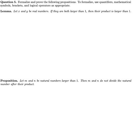 Solved Question 5 Formalize And Prove The Following