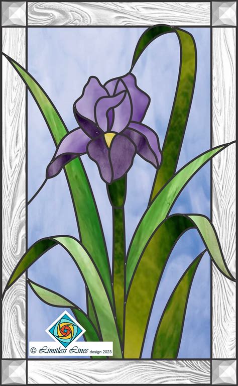Iris Stained Glass Pattern Pdf Digital Instant Download Intermediate