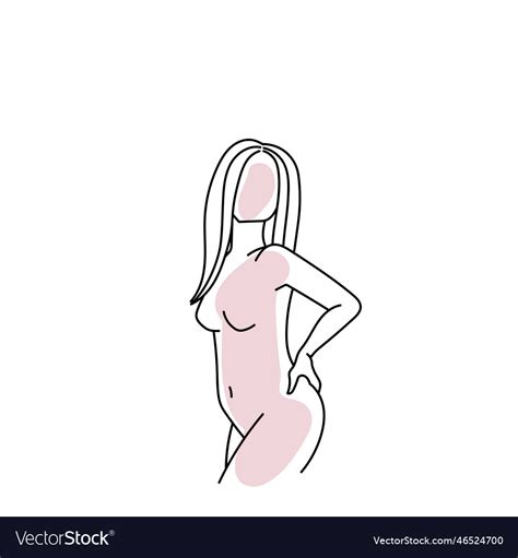 Nude Abstract Woman Line Art Royalty Free Vector Image