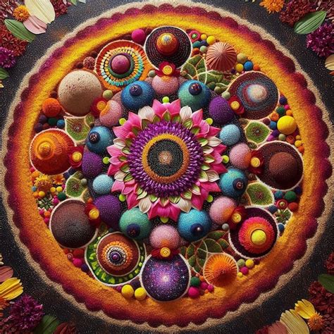 Circular Rangoli Design Ideas Premium Ai Generated Image