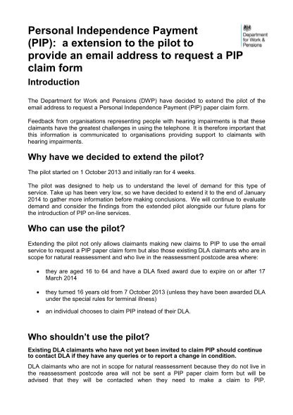 Pip Claim Form Download Fill Online Printable Fillable 52 OFF