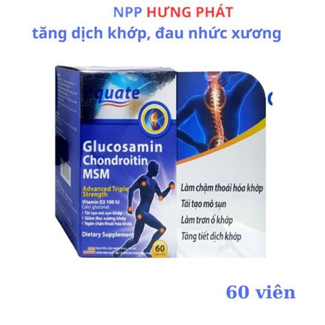 Viên Khớp Glucosamin Chondroitin Msm Giảm đau Nhức Mỏi Xương Khớp Lọ 60 Viên Giá Sỉ Giá Bán