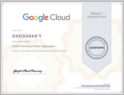 Hariharan V On Linkedin Flutter Mobileappdevelopment Courseracertificate Firstapp