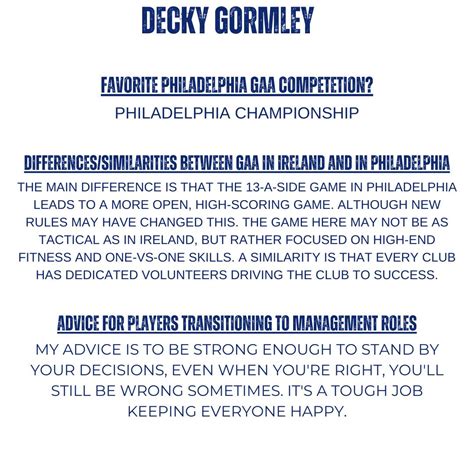 Philadelphia Gaa In Preparation For This Upcoming Season We Have