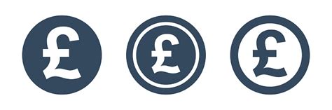 파운드 스털링 기호가 있는 3개의 다른 동전 영국 통화 벡터 아이콘 팩 라운드 픽토그램 컬렉션 아이콘에 대한 스톡 벡터 아트 및 기타 이미지 Istock