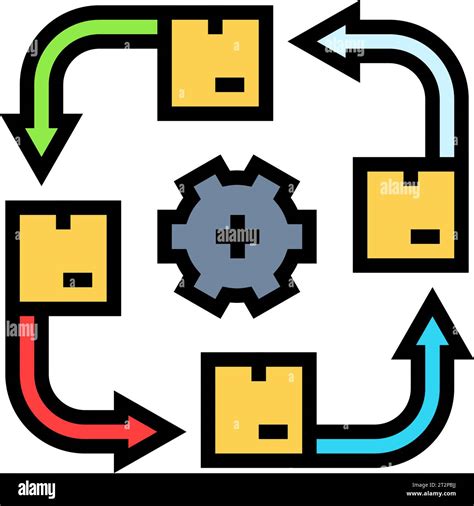 Stock Rotation Logistic Manager Color Icon Vector Illustration Stock