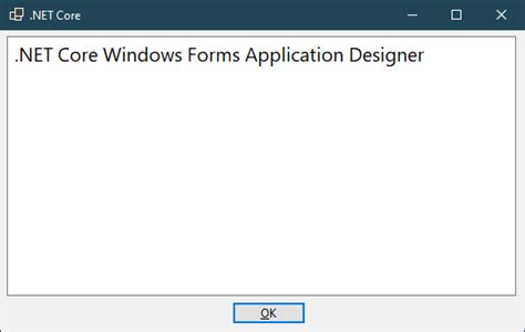 Net Core Windows Forms Designer