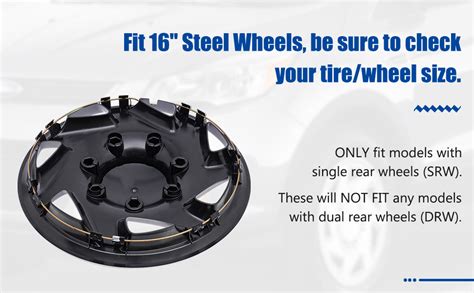 Wohaipa 16 Hub Caps For 1999 2018 Ford Econoline E250 E350