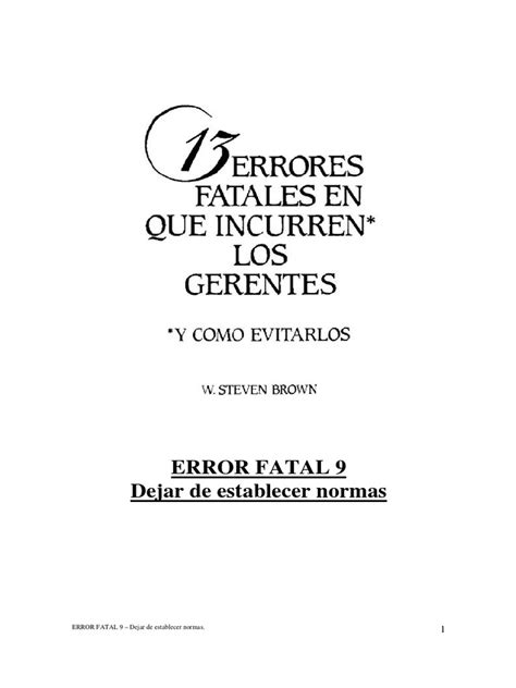 Error Fatal 09 Pdf Costo Laboratorios