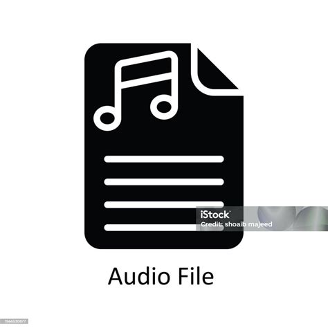 오디오 파일 벡터 솔리드 아이콘 디자인 그림입니다 흰색 배경에 멀티미디어 기호 Eps 10 파일 Php 프로그래밍 언어에 대한