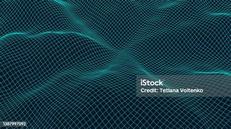 원근 메쉬 배경입니다 어두운 배경에 간단한 선 벡터 그림입니다 가리기에 대한 스톡 벡터 아트 및 기타 이미지 가리기 검은색 곡선 Istock